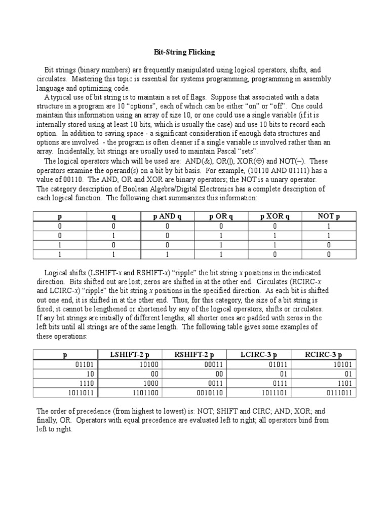 Bit String Flicking | PDF | Bit | String (Computer Science)