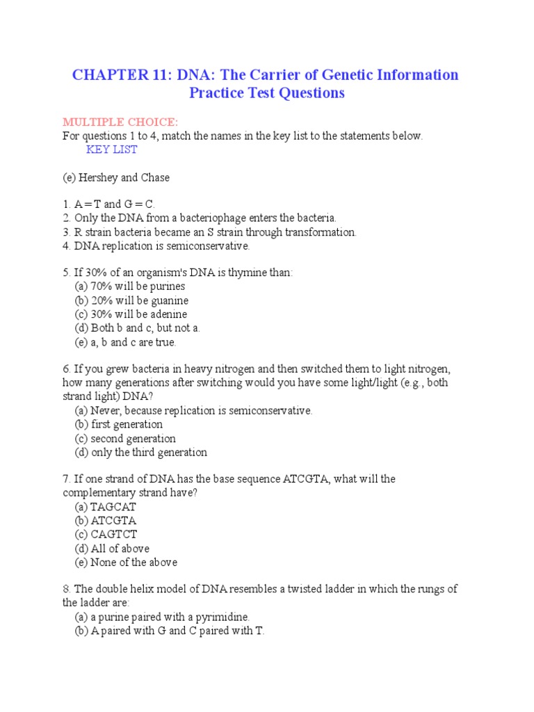 DNA: Genetic Information Overview | PDF | Directionality (Molecular ...