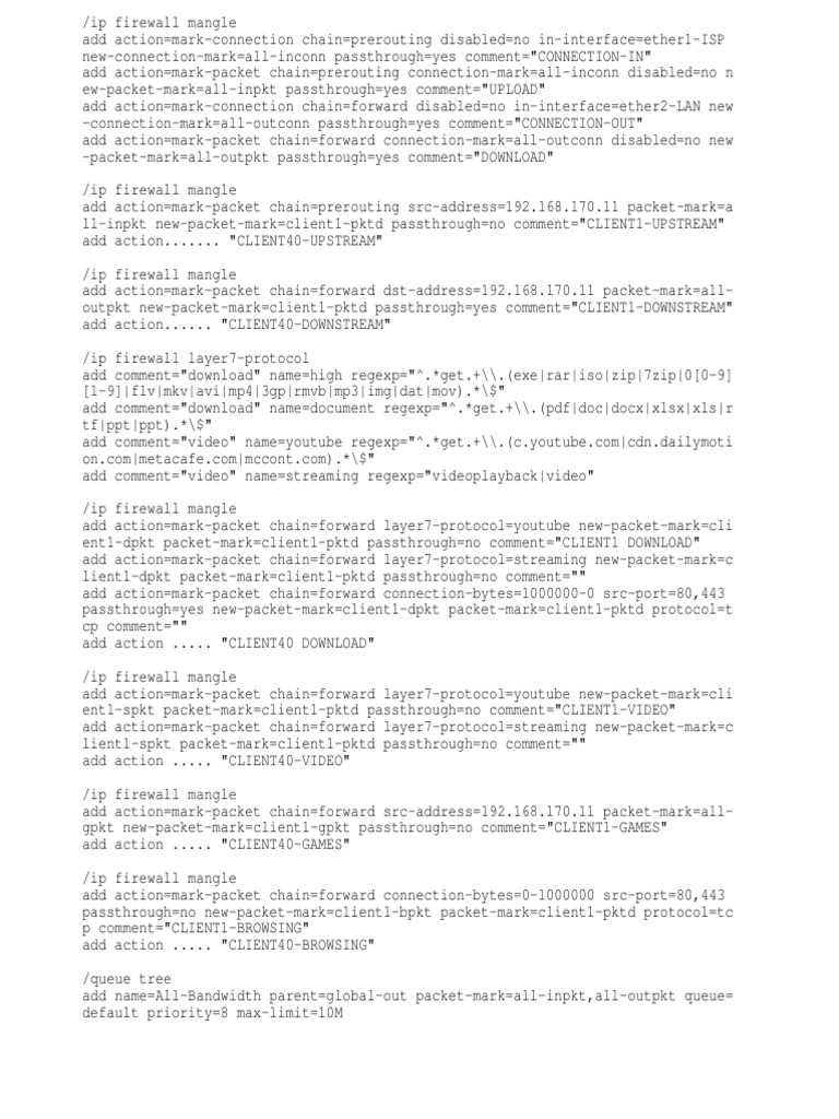 Queue Tree + Mangle | PDF | Computer Network Security | Internet Protocol Based Network Software