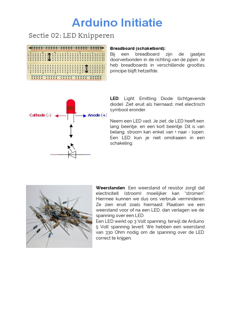 Arduino Initiatie 02 LED Knipperen | PDF