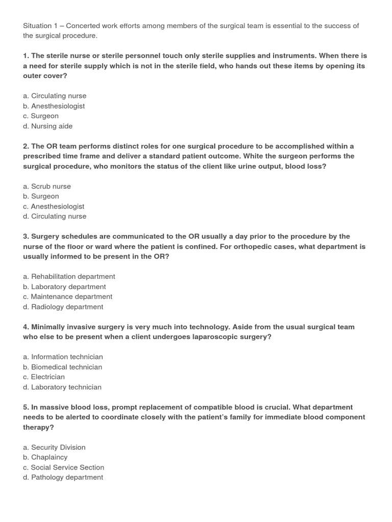 Operating Room Exam | PDF | Hypothyroidism | Surgery