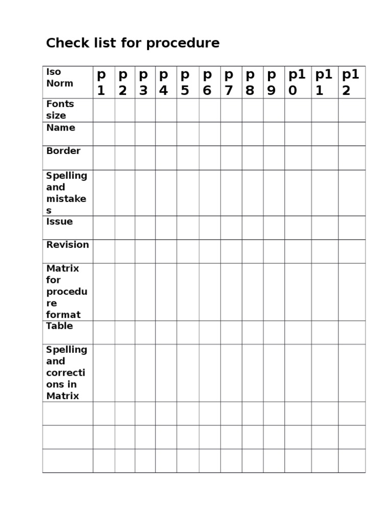 Check List For Procedure | PDF | Computers