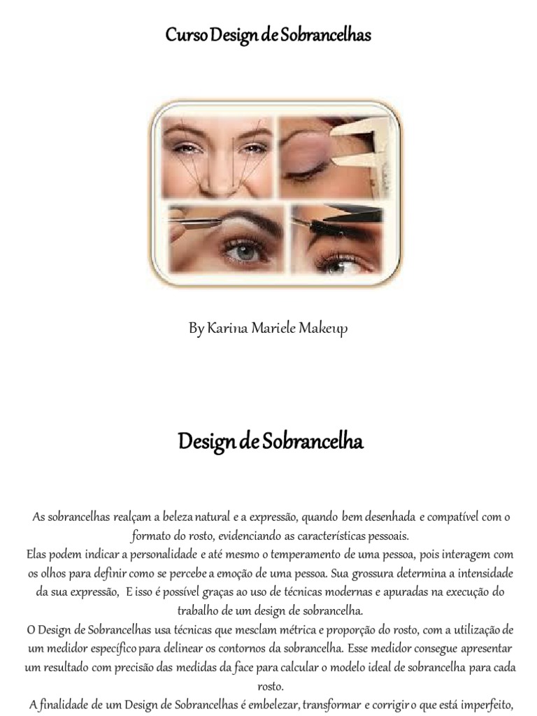 Design De Sobrancelha Pdf Beleza Esboço