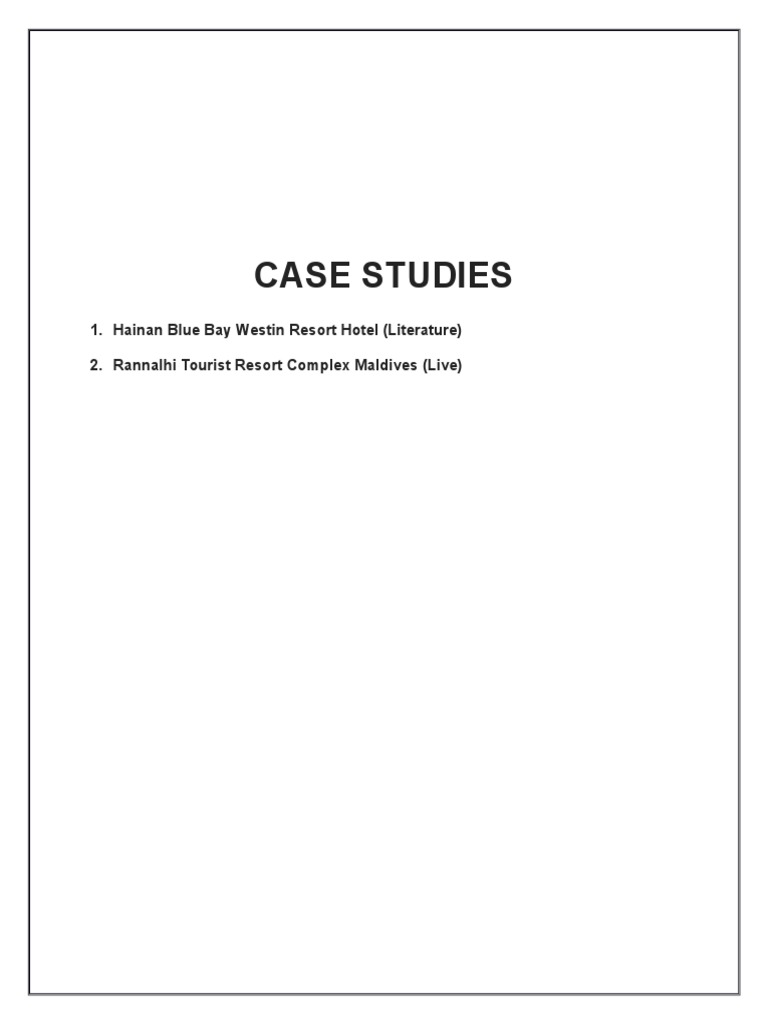Beach Resort Case Study | PDF | Male | Hotel And Accommodation