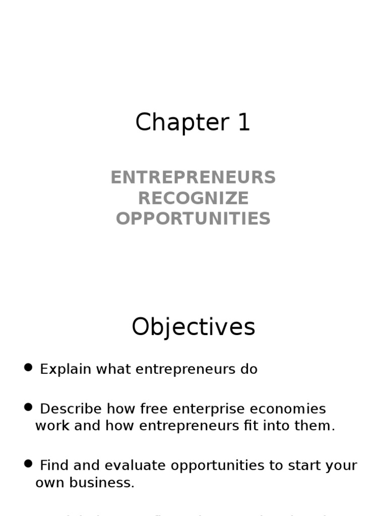 Chapter 1 - Entrepreneurship | PDF | Entrepreneurship | Small Business