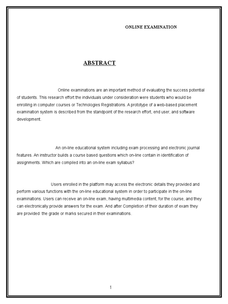 Online Examination Documentation | PDF | Use Case | Databases