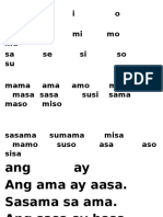 Filipino Pyramid Sentence Reading Fluency | PDF