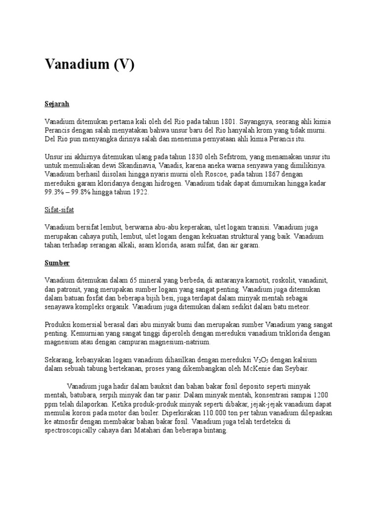 Vanadium | PDF