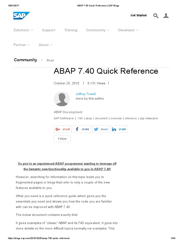 ABAP 7.40 Quick Reference | PDF | Control Flow | String (Computer Science)