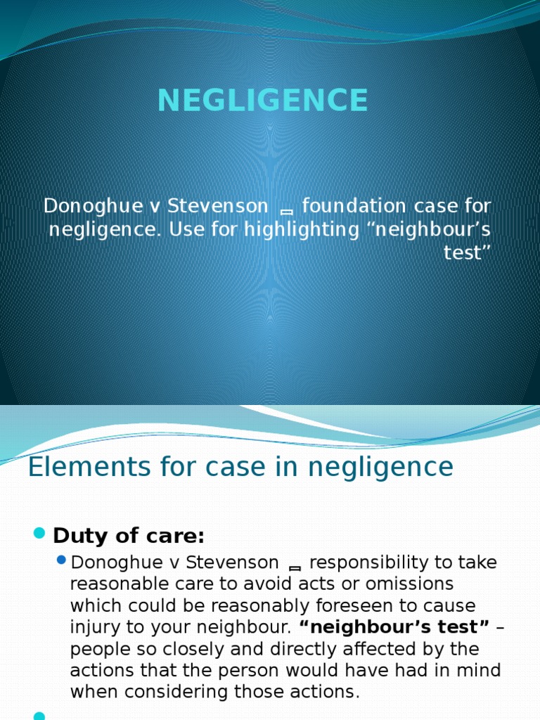Foundational Principles of Negligence and Misrepresentation in Tort Law ...