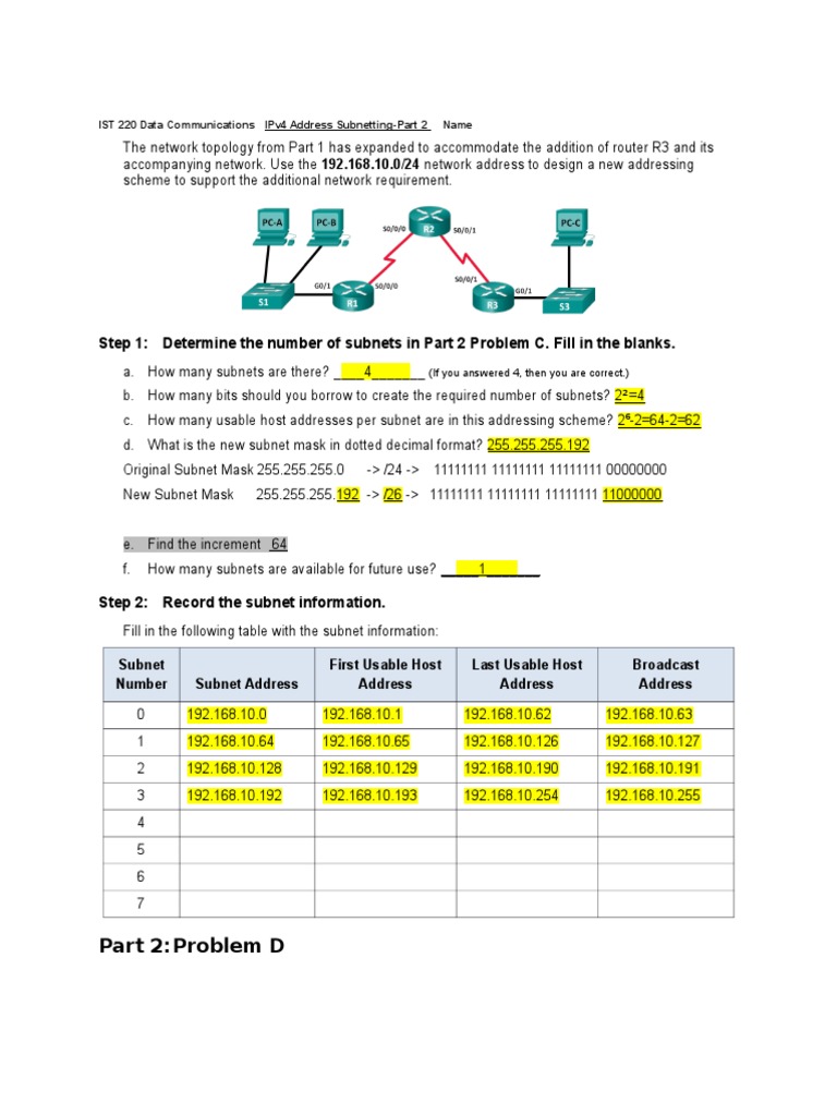 IPv4 Address Subnetting Part 2 | PDF