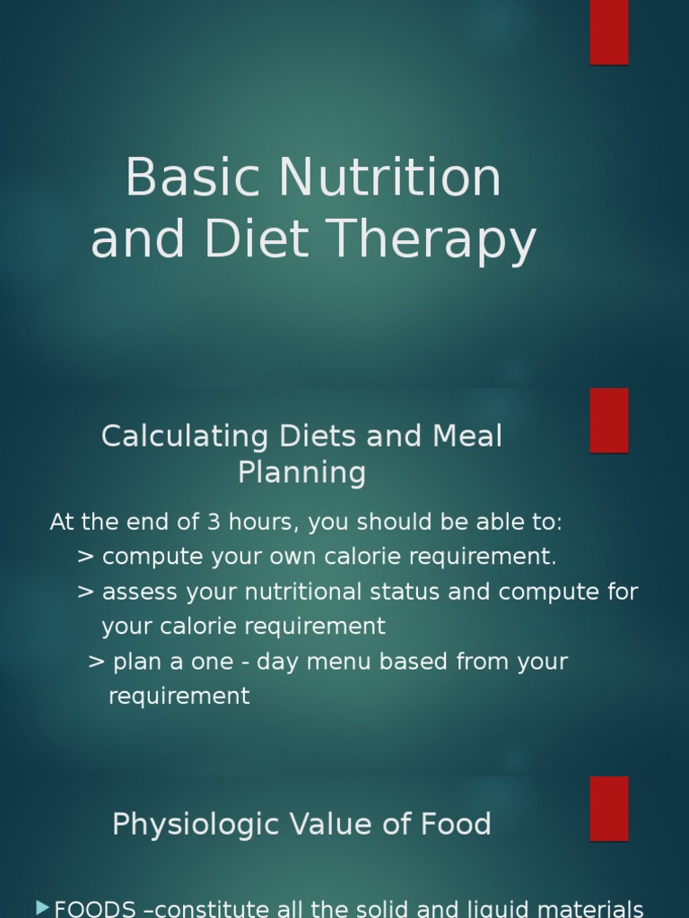 Calculating Diets and Meal Planning | PDF