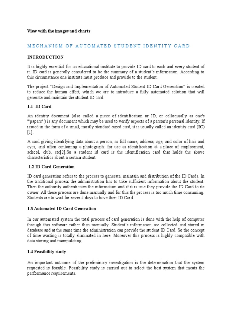 Automated Student Id Card | PDF | Identity Document | Software Development