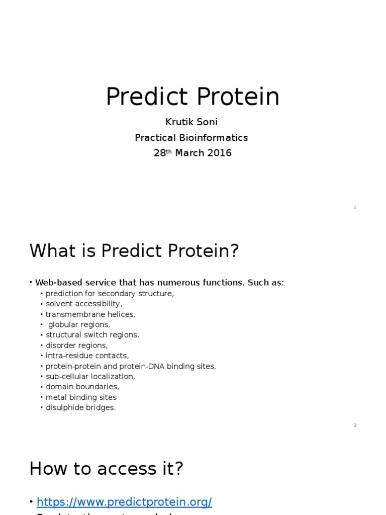 Predict Protein Functions with PredictProtein | PDF