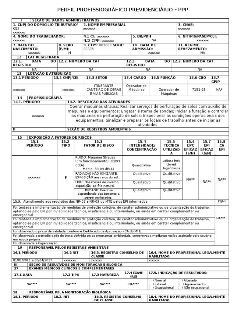 PPP Modelo | Jurisprudência | Instituições Sociais | Avaliação gratuita ...