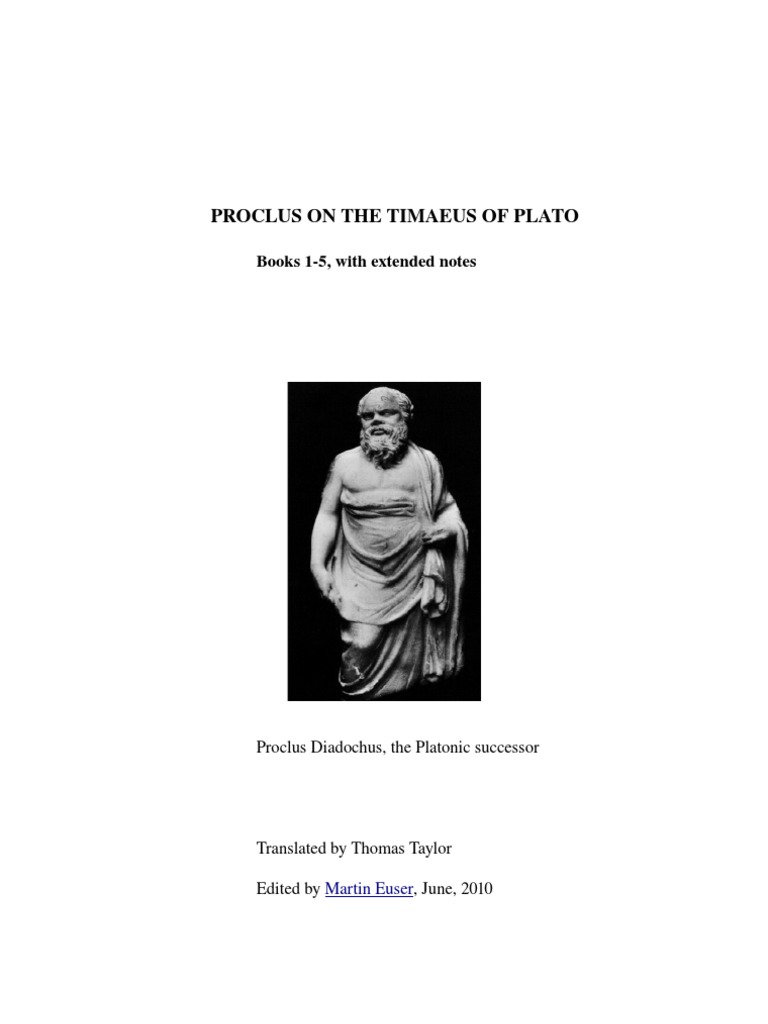 Proclus' Commentary On The Timaeus of Plato, All Five Books | PDF ...