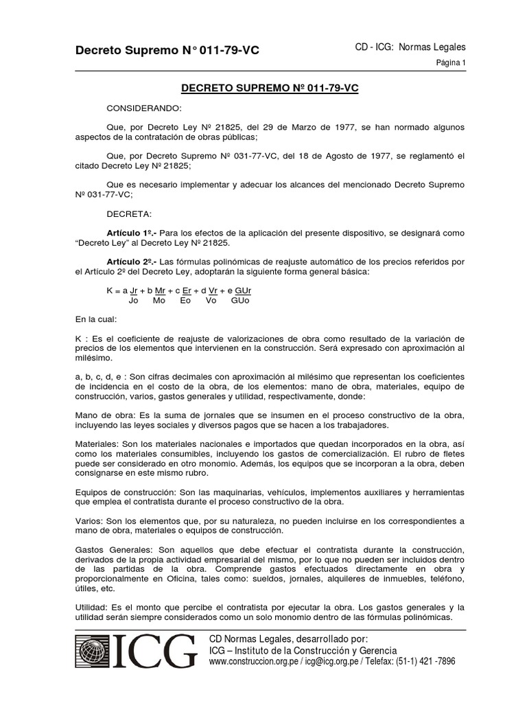 Decreto Supremo 011 79 VC | PDF | Presupuesto | Business