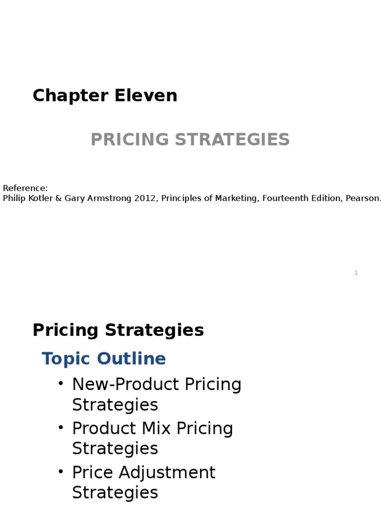 Chapter 11-Pricing Strategies | PDF | Price Discrimination | Prices