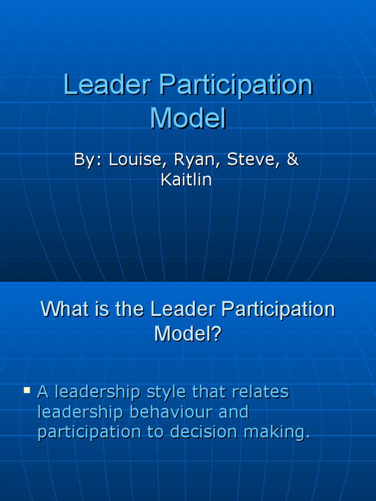 Leader Participation Model | PDF | Business | Self-Improvement