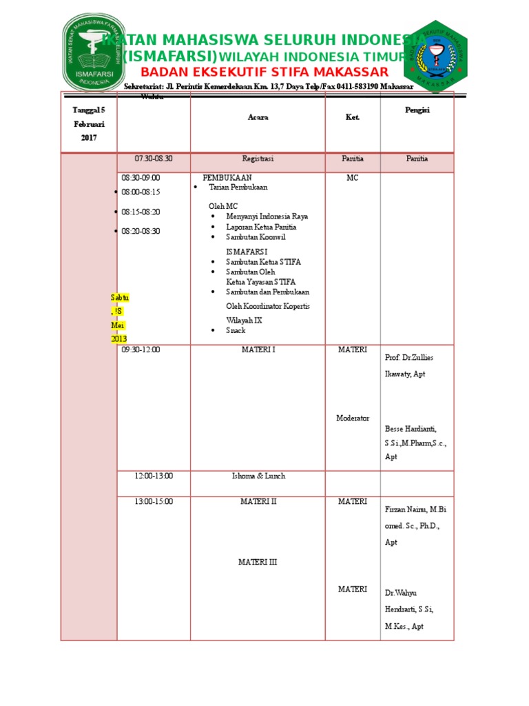 Teknis Acara SEMINAR Dan WORKSHOP Nasional | PDF