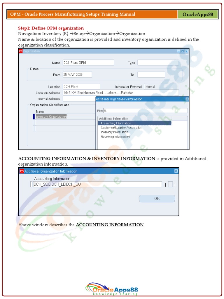 OPM - Oracle Process Manufacturing Setups Training Manual | PDF ...