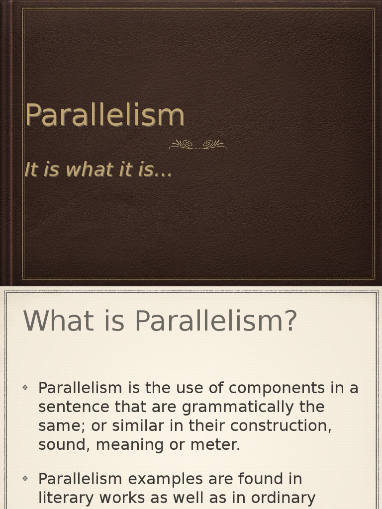 Parallelism In Literature