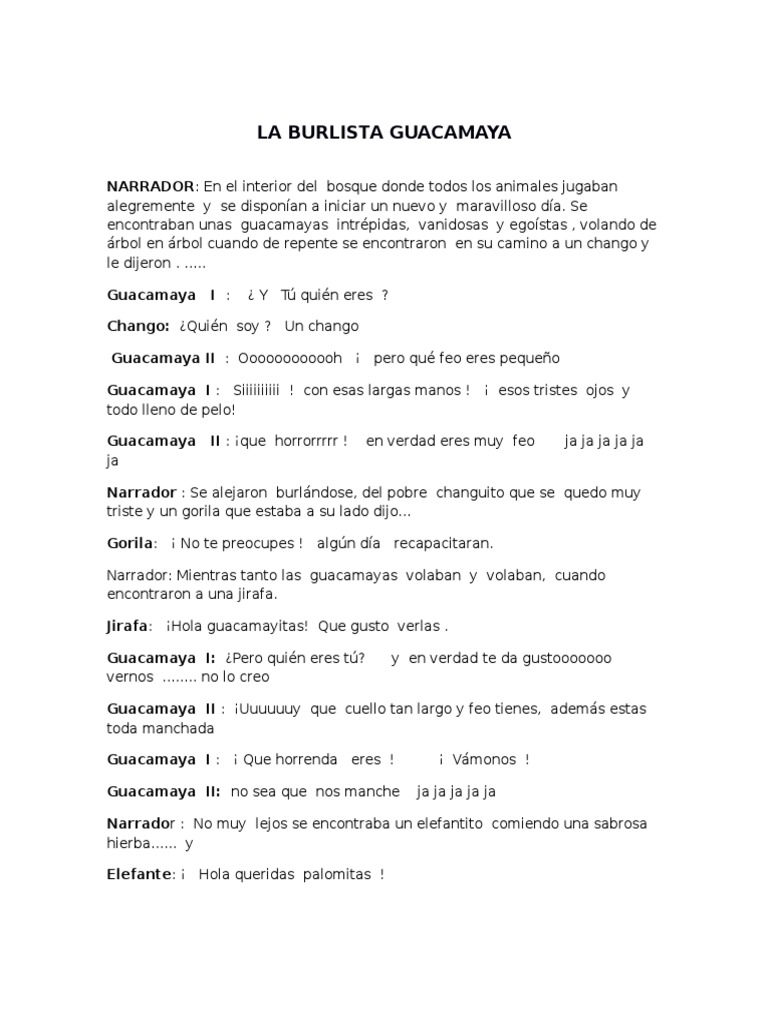 La Burlista Guacamaya | PDF | Narración | Ocio