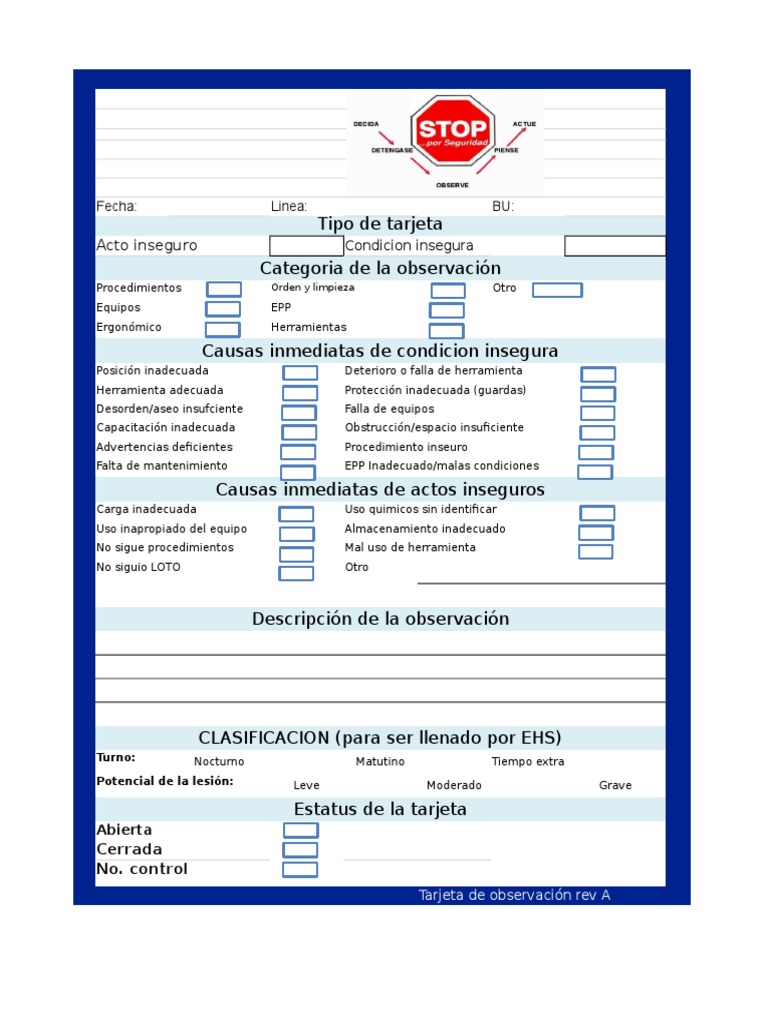 Tarjeta de Hallazgos de Safestart. Rev. A. | PDF