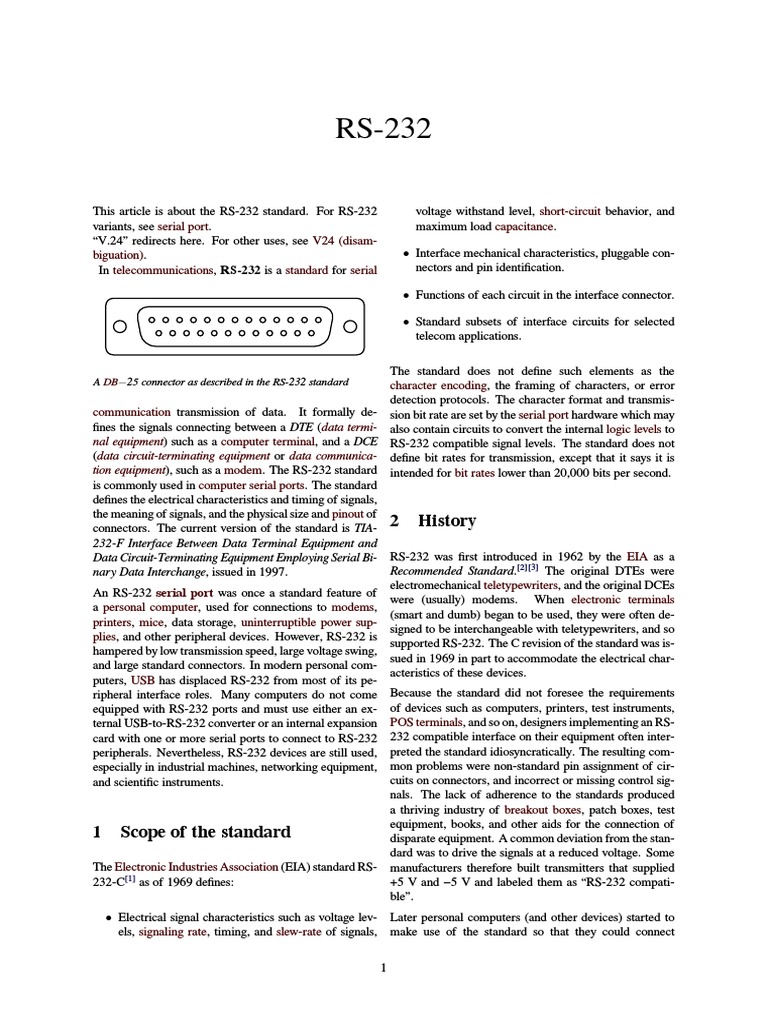 RS 232 | PDF | Manufactured Goods | Electronic Engineering