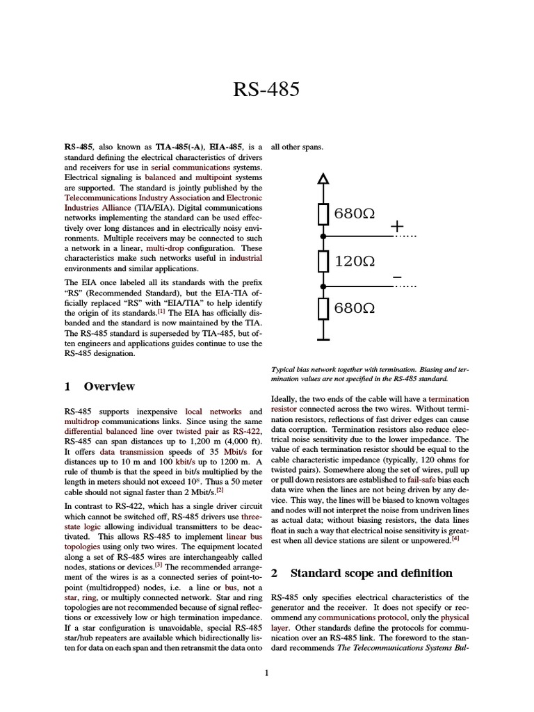 RS 485 | PDF | Data Transmission | Computer Engineering