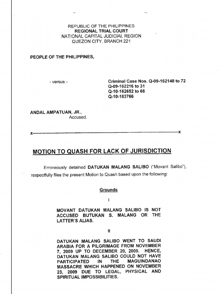 Motion To Quash | PDF