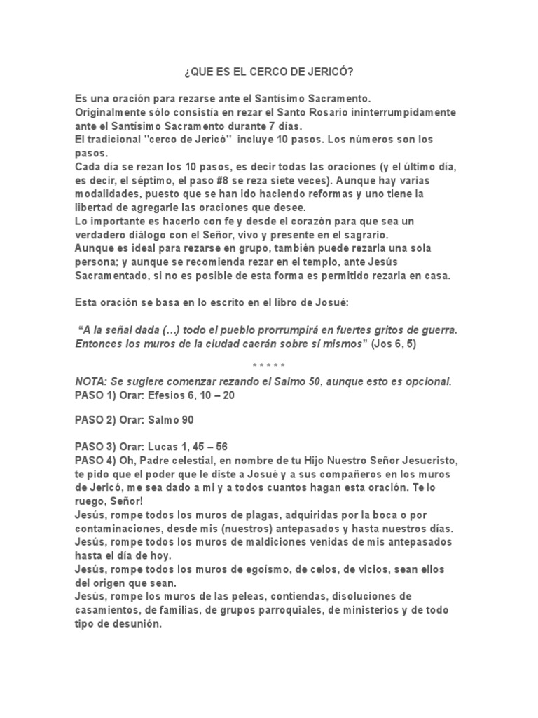 Oraciones del Cerco de Jericó | PDF | Oración | eucaristía