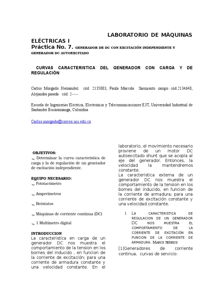 Laboratorio de Máquinas Eléctricas I | PDF