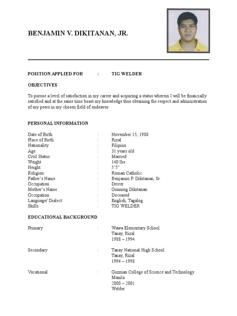 Benjamin V Dikitanan JR | PDF | Career & Growth