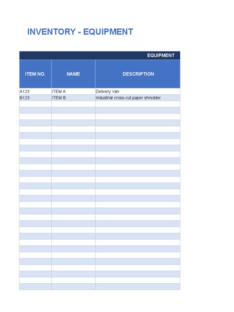 Equipment Inventory Template | PDF