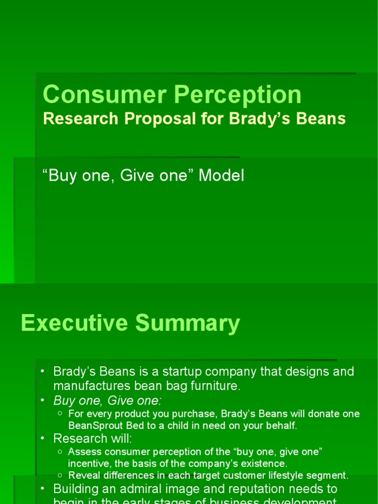 Consumer Perception: Research Proposal For Brady's Beans | PDF ...