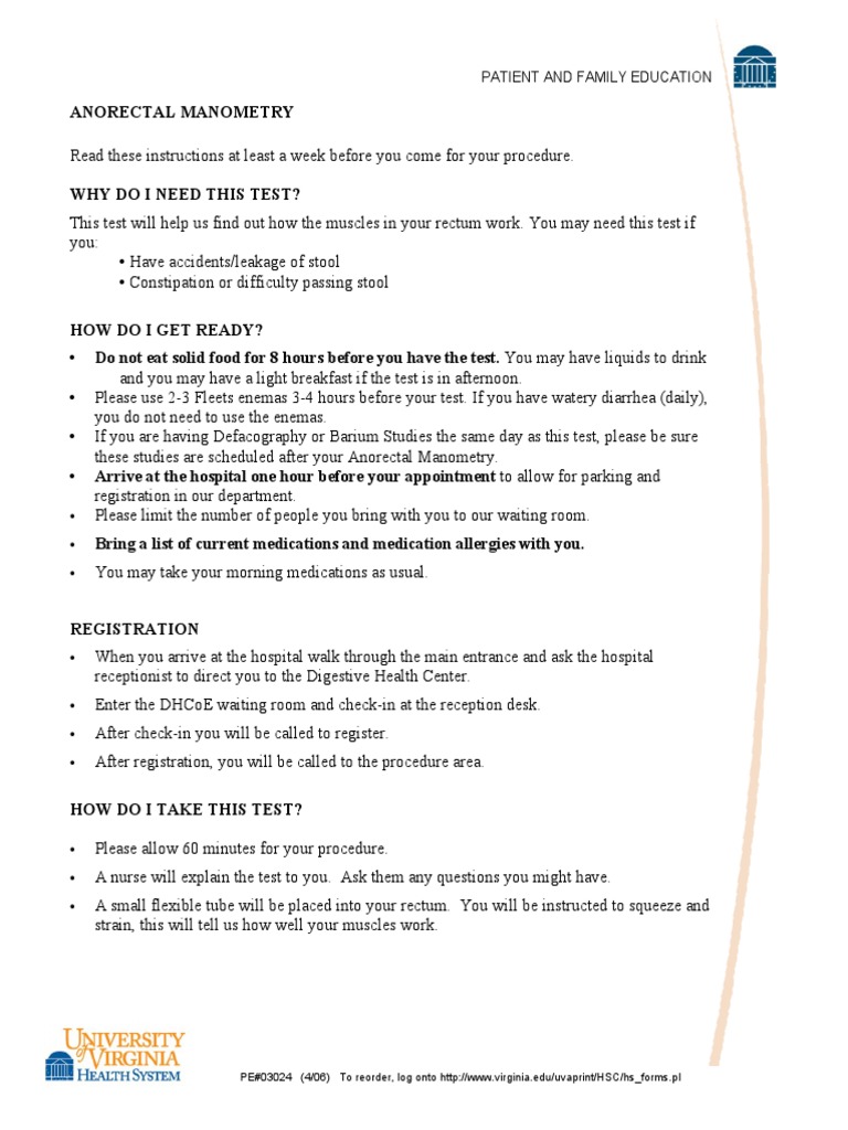 Anorectal Manometry | PDF