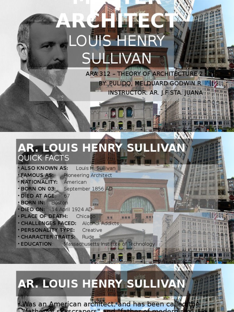 Louis Henry Sullivan: Architect's Legacy | PDF | Design | Art Media