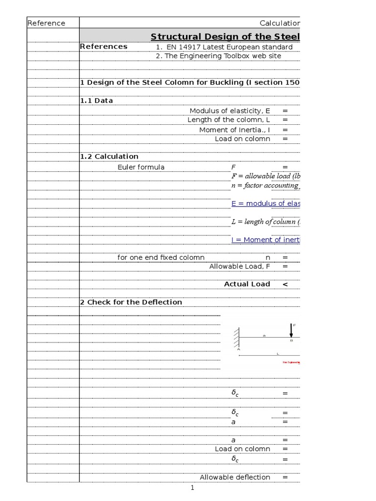 Structural Design of The Steel Coloumn: References | PDF