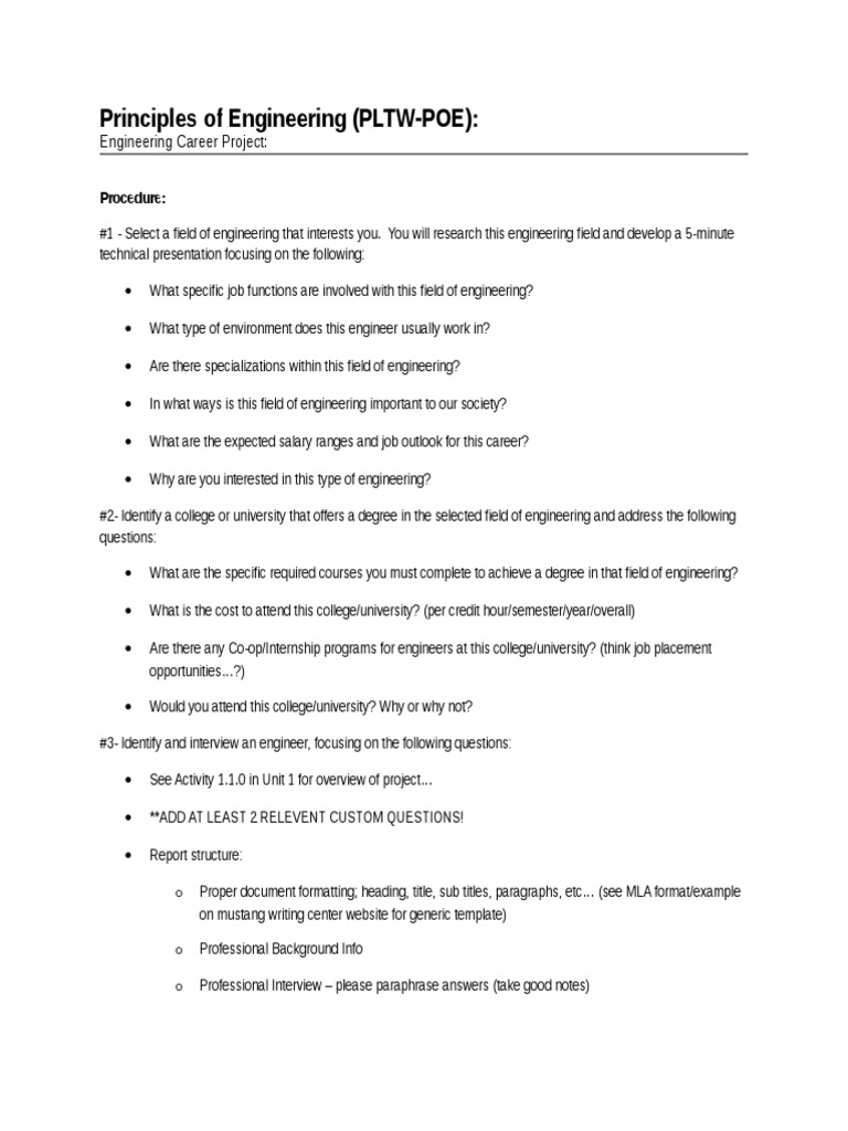 engineering career report