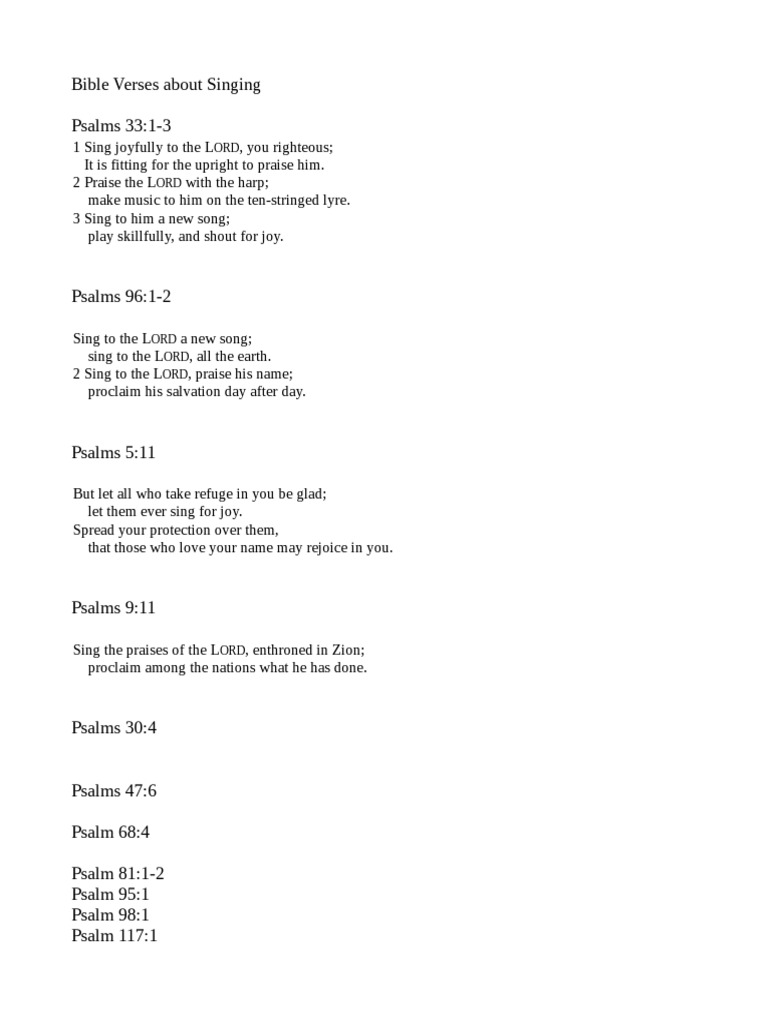 Bible Verses About Singing | PDF