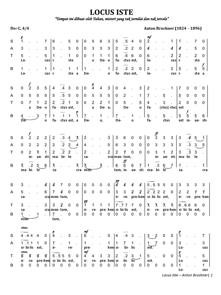 Locus Iste Bruckner PDF | PDF