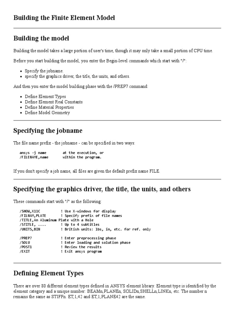Finite Element Model Building Guide | PDF | Area | Teaching Mathematics