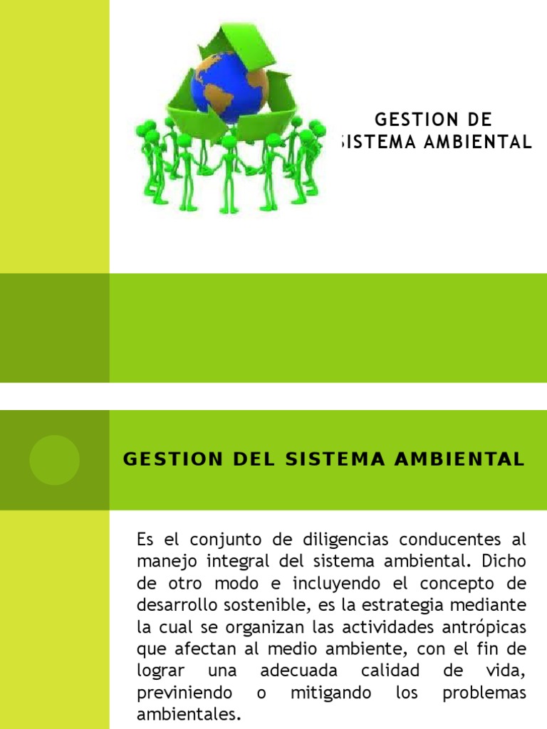 Diapositivas Gestion de Sistema Ambiental | PDF | Entorno natural ...