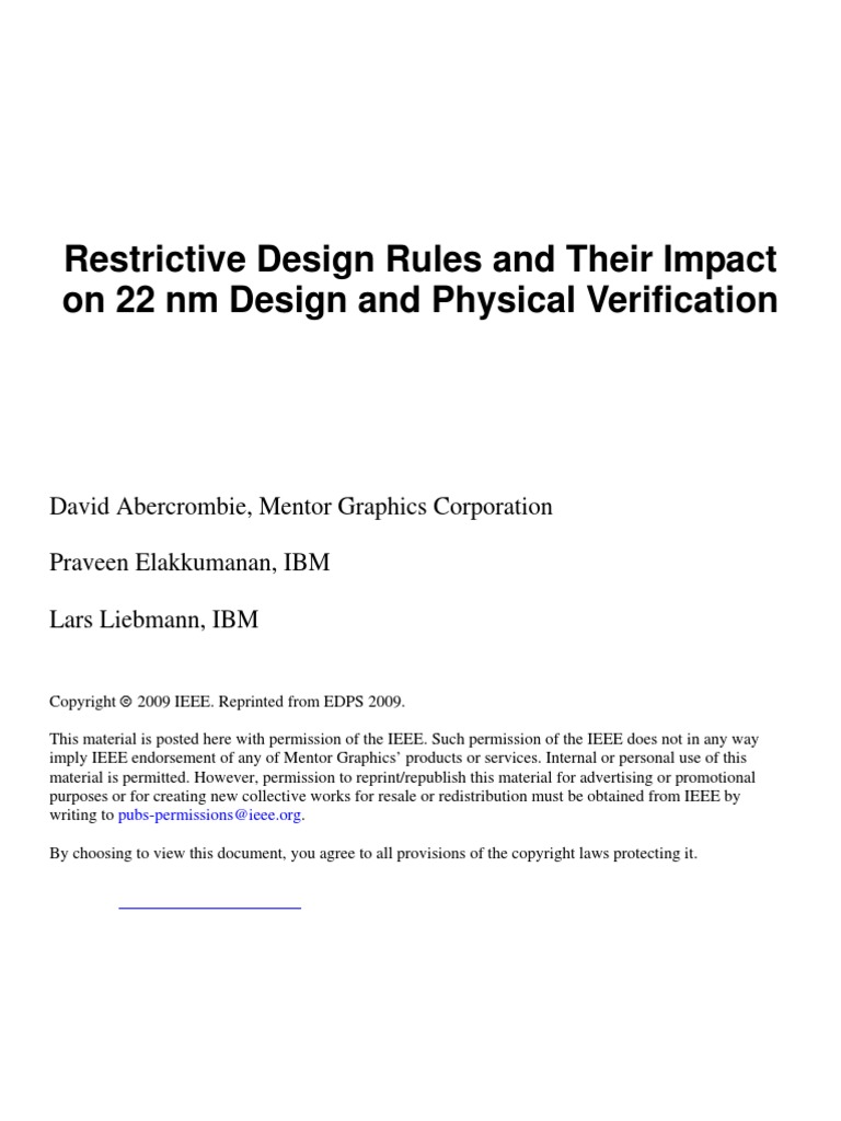 Restrictive Design Rules PDF | PDF | Photolithography | Formal Verification