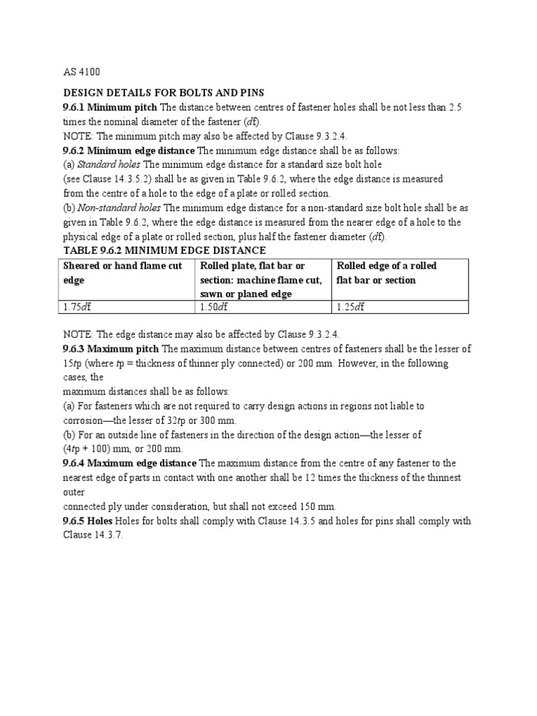 Edge Distanceas 4100 | Download Free PDF | Screw | Mechanical Engineering