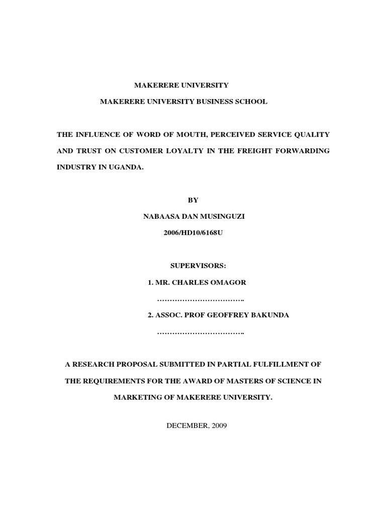 Nabaasa Dan Musinguzi | PDF | Survey Methodology | Business