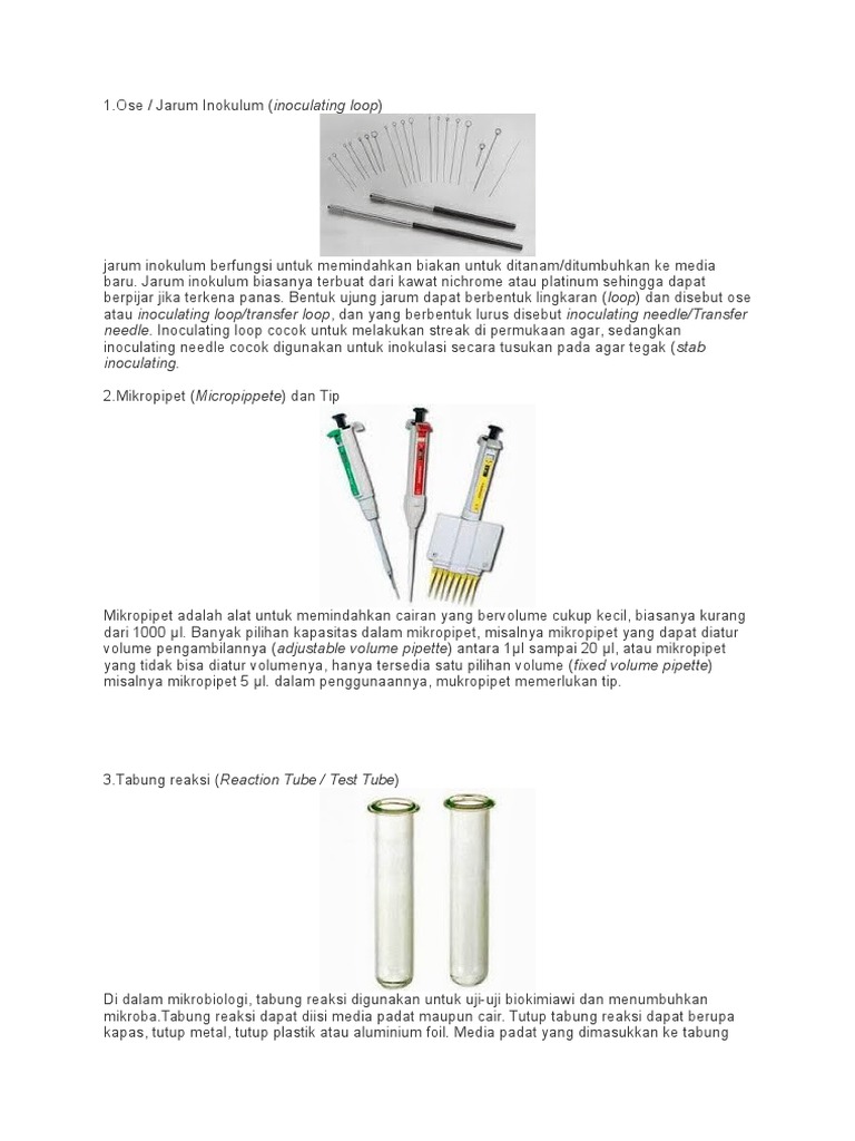 Alat - Alat Lab Mikrobiologi | PDF
