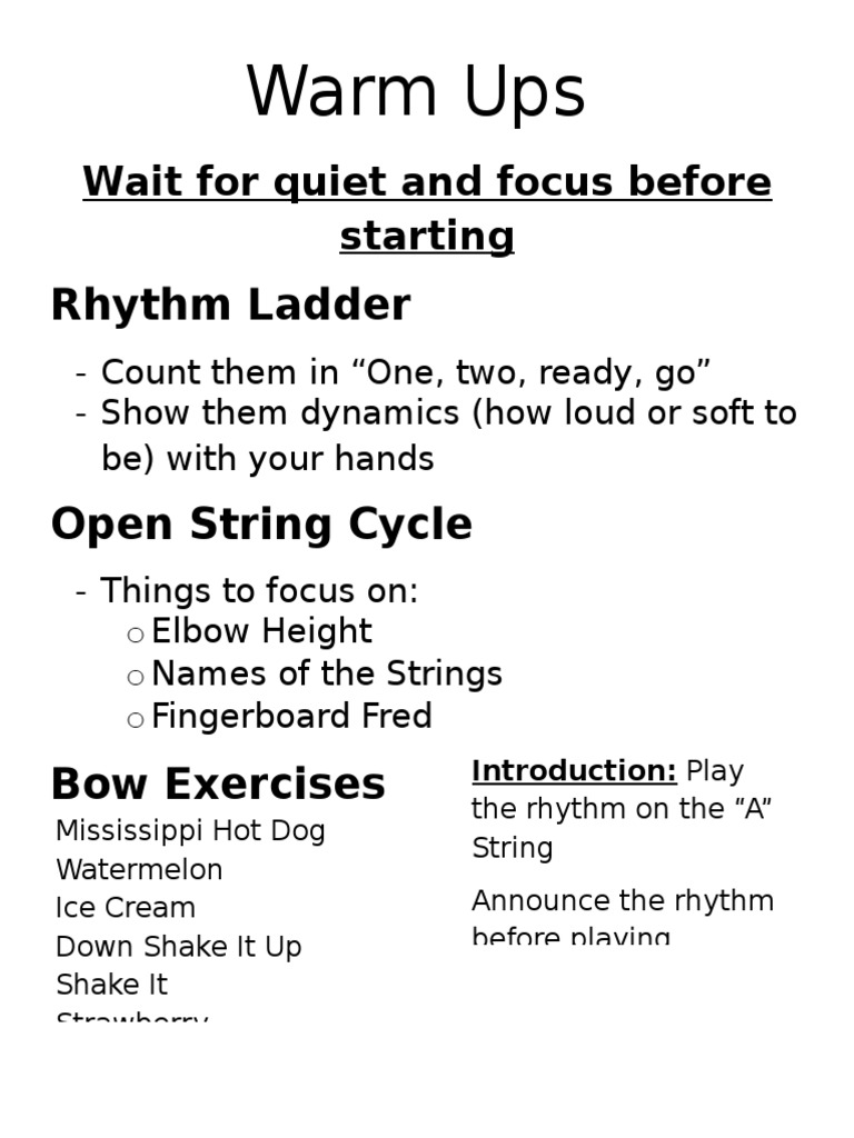 Warm Ups | PDF