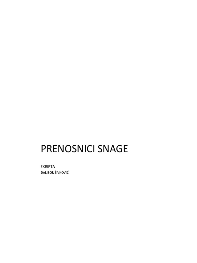 Prenosnici Snage | PDF